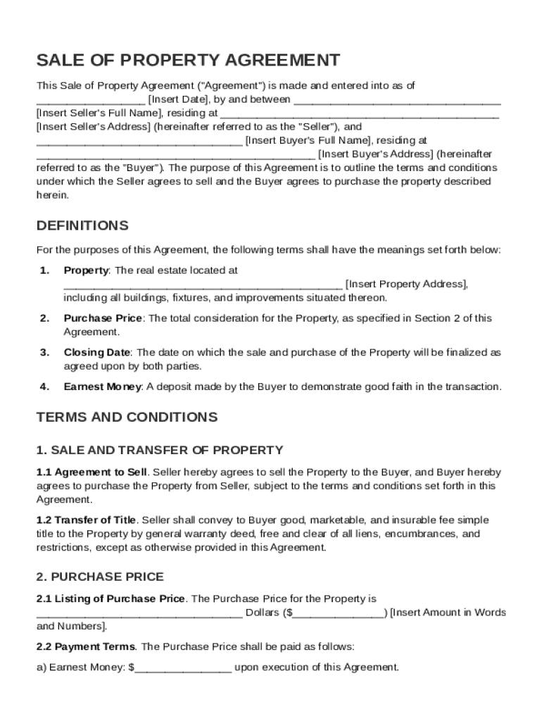 Sale Of Property Contract Template: Fill out & sign online | DocHub
