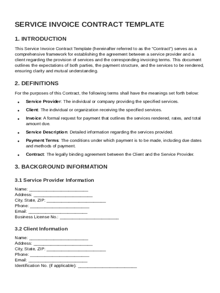 Service Invoice Contract Template: Fill out & sign online | DocHub