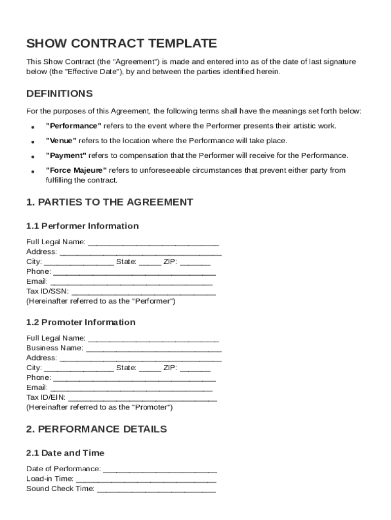 Show Contract Template: Fill out & sign online | DocHub