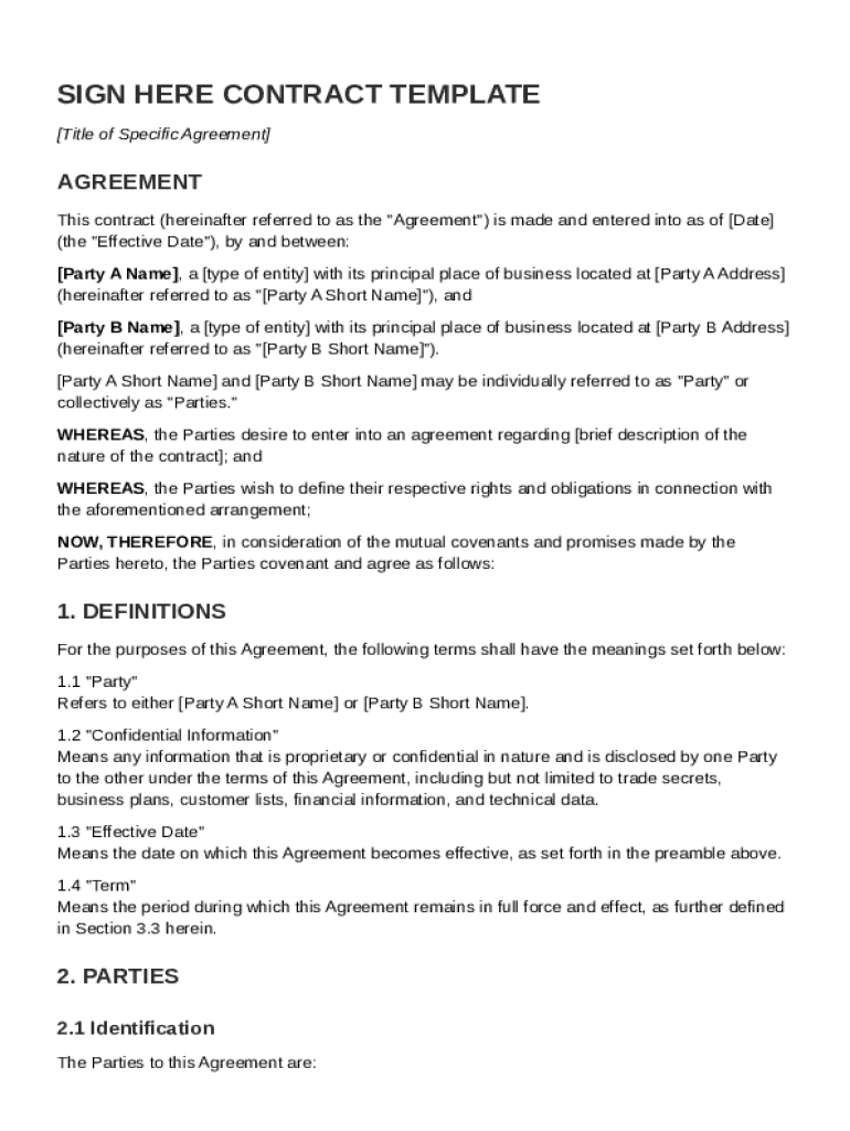 Sign Here Contract Template: Fill out & sign online | DocHub