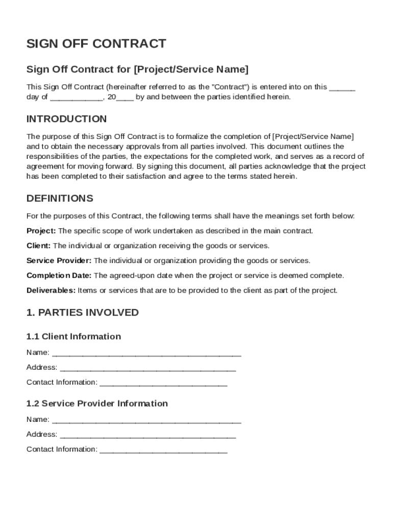 Sign Off Contract Template: Fill out & sign online | DocHub