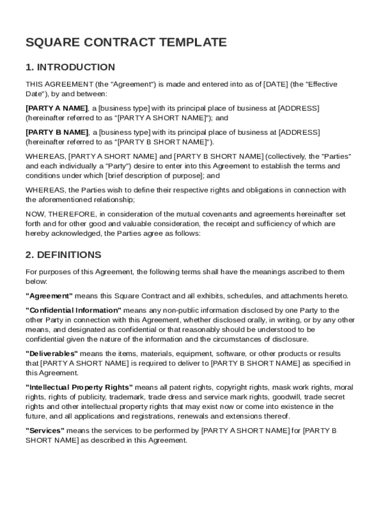 Square Contract Template: Fill out & sign online | DocHub