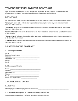 Temporary Contract Template - Fill and Sign Printable Template Online