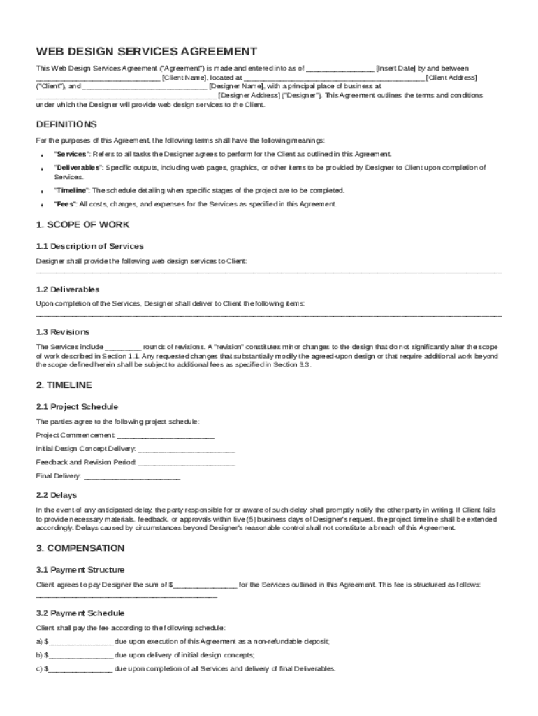 Web Design Contract Template: Fill out & sign online | DocHub