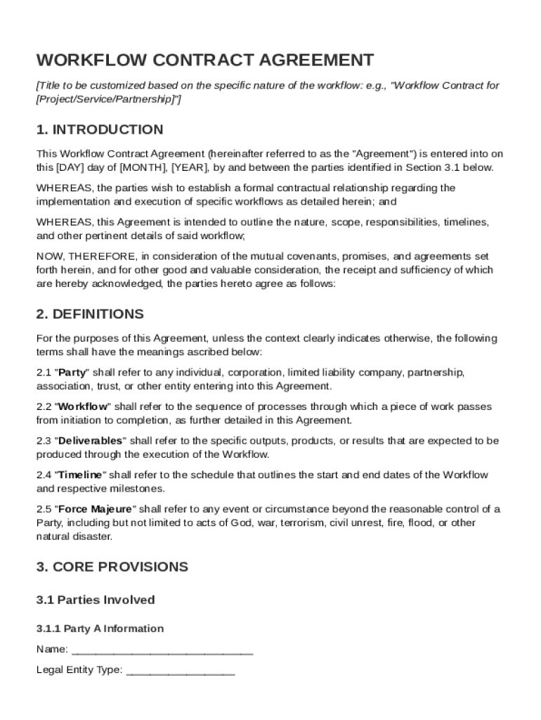 Workflow Contract Template Form - Fill Online, Printable, Fillable ...