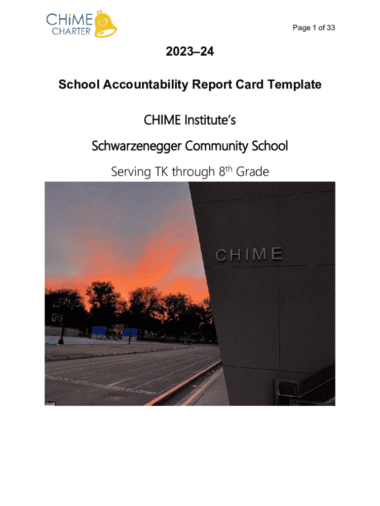 Fillable Online School Accountability Report Card for Chime Institute's ...