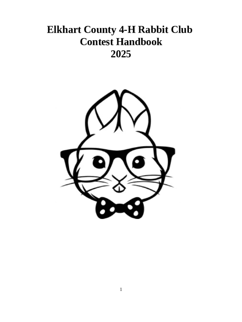 Fillable Online Elkhart County 4-h Rabbit Club Contest Handbook Fax ...