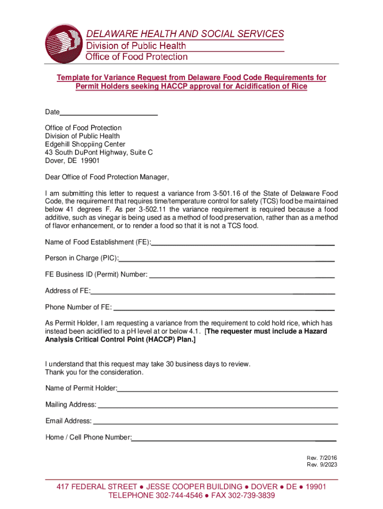 Fillable Online Variance Request Template Fax Email Print - pdfFiller