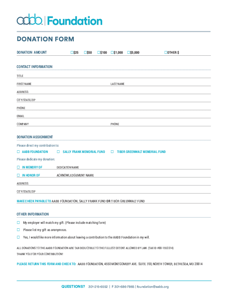 Fillable Online Donation Form Fax Email Print - pdfFiller