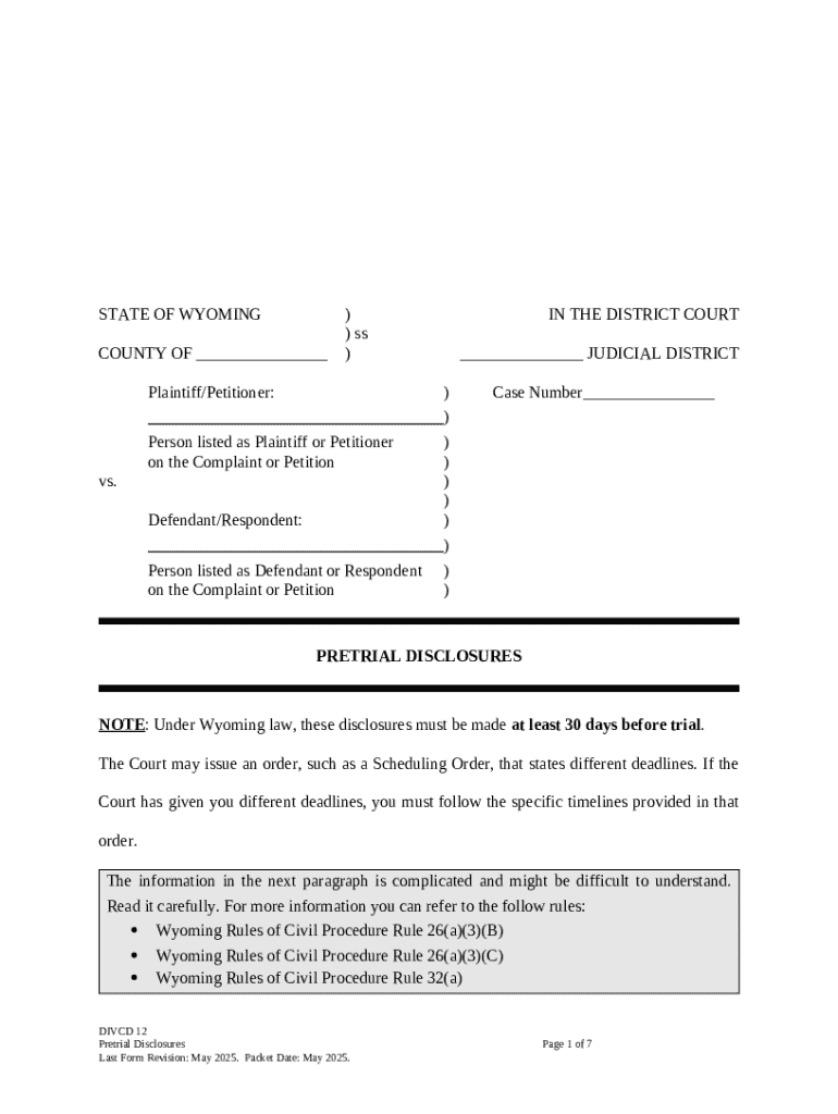 Pretrial Disclosures Doc Template | pdfFiller