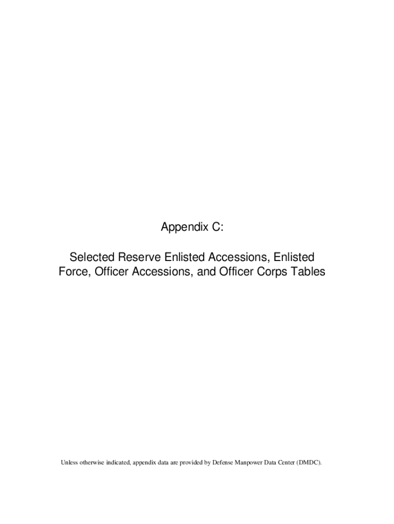 Fillable Online Selected Reserve Enlisted Accessions, Enlisted Force ...