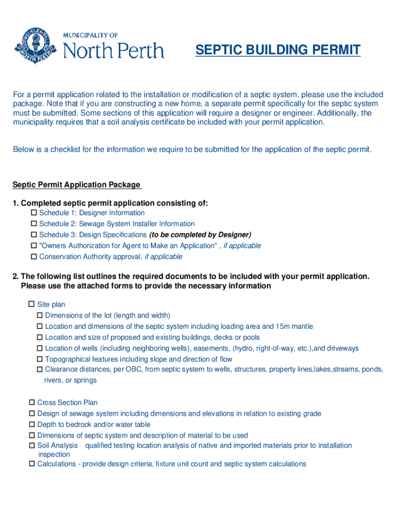 Fillable Online Septic Building Permit Application Fax Email Print ...