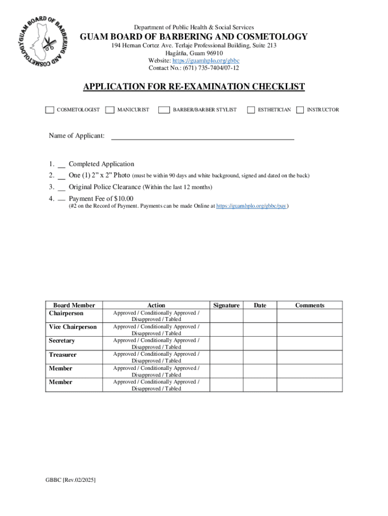 Fillable Online Application for Re-examination Fax Email Print - pdfFiller
