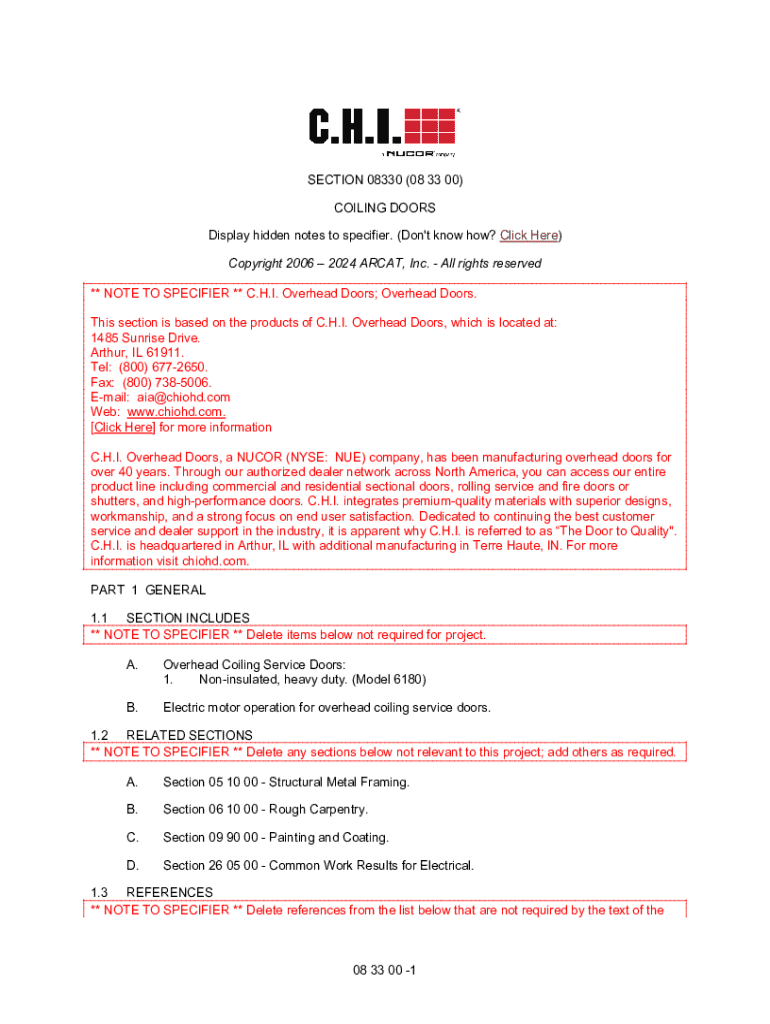 Fillable Online Coiling Doors Fax Email Print - pdfFiller