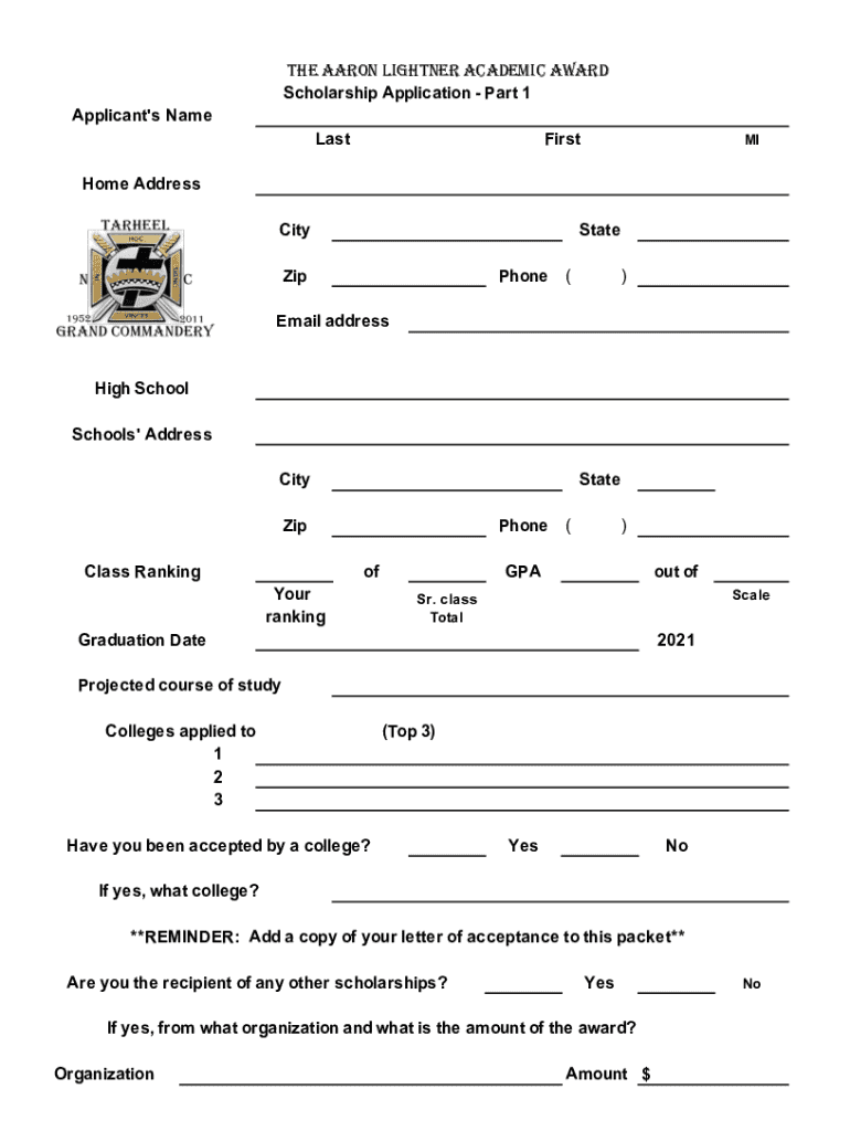 The Aaron Lightner Academic Award: Fill out & sign online | DocHub