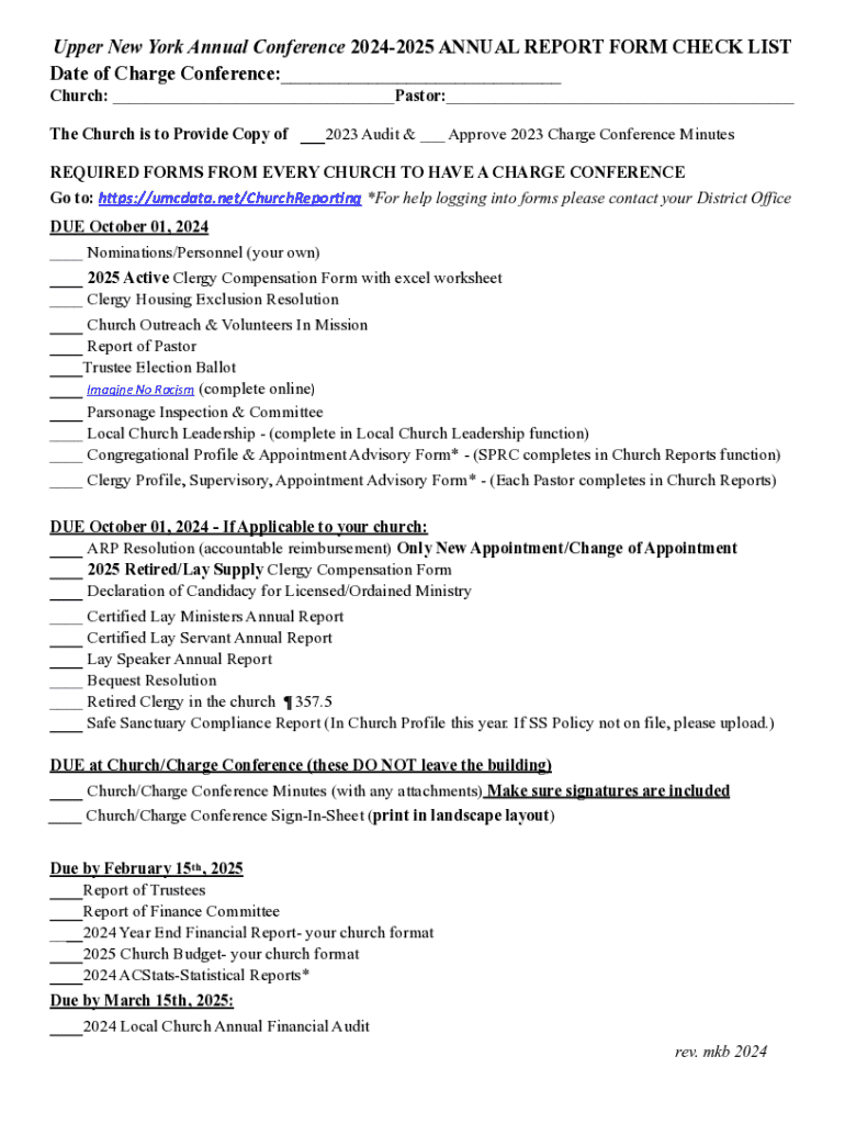 Fillable Online Annual Report Form Checklist Fax Email Print - pdfFiller
