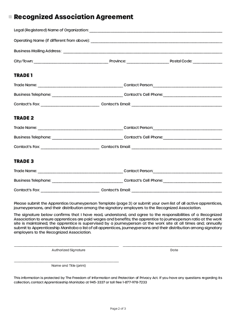Fillable Online Recognized Association Information Fax Email Print - pdfFiller