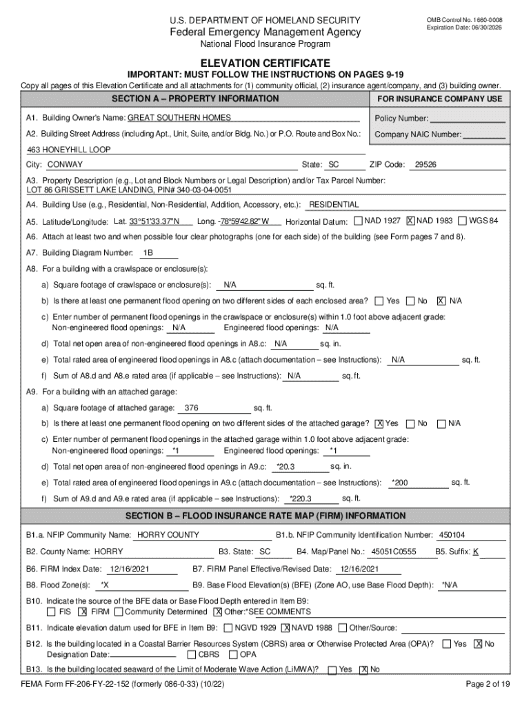 Fillable Online Elevation Certificate Fax Email Print - pdfFiller