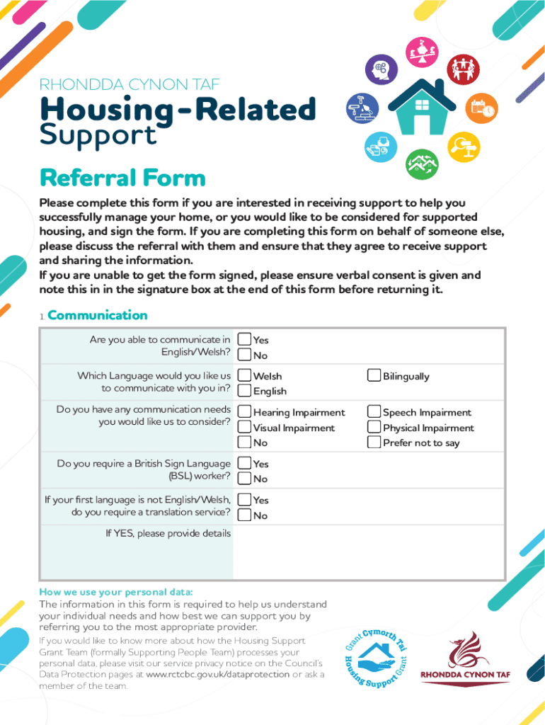 Fillable Online Housing-related Support Referral Form Fax Email Print ...