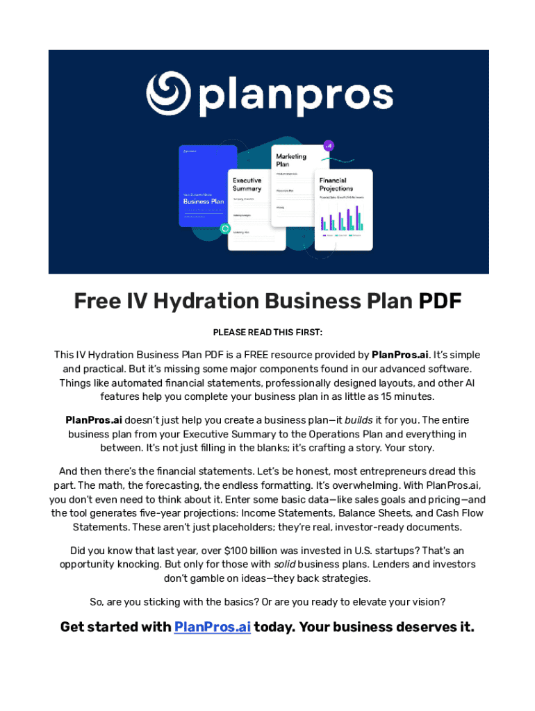 Fillable Online Iv Hydration Business Plan Fax Email Print - pdfFiller