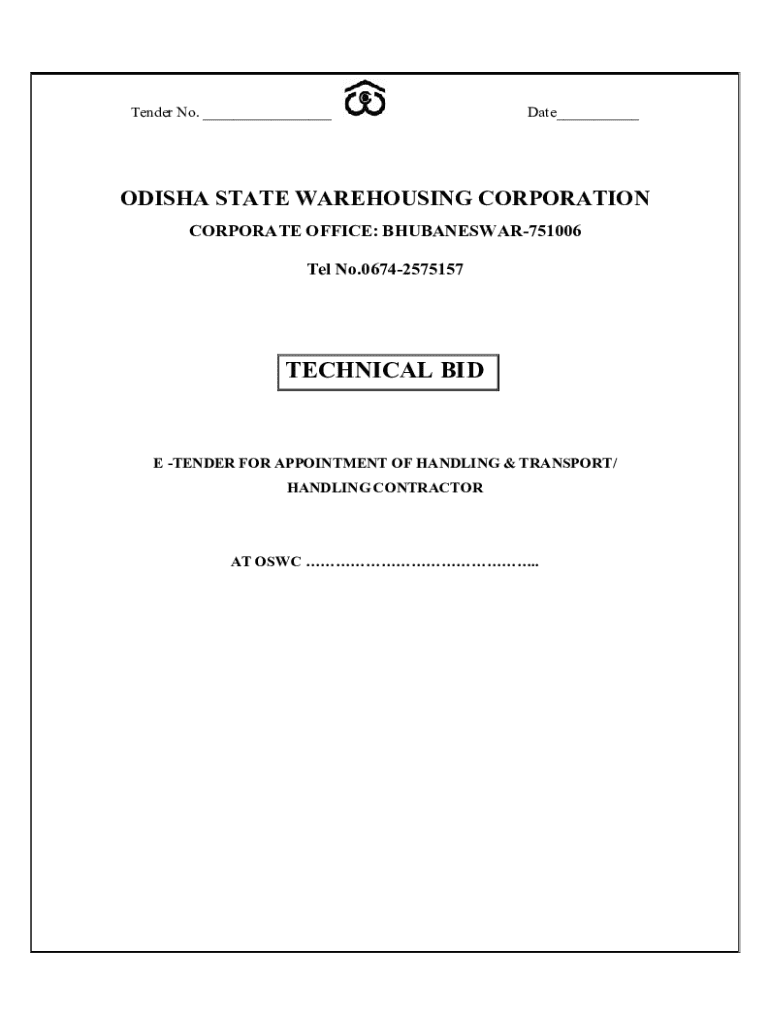 Fillable Online E-tender for Appointment of Handling & Transport ...