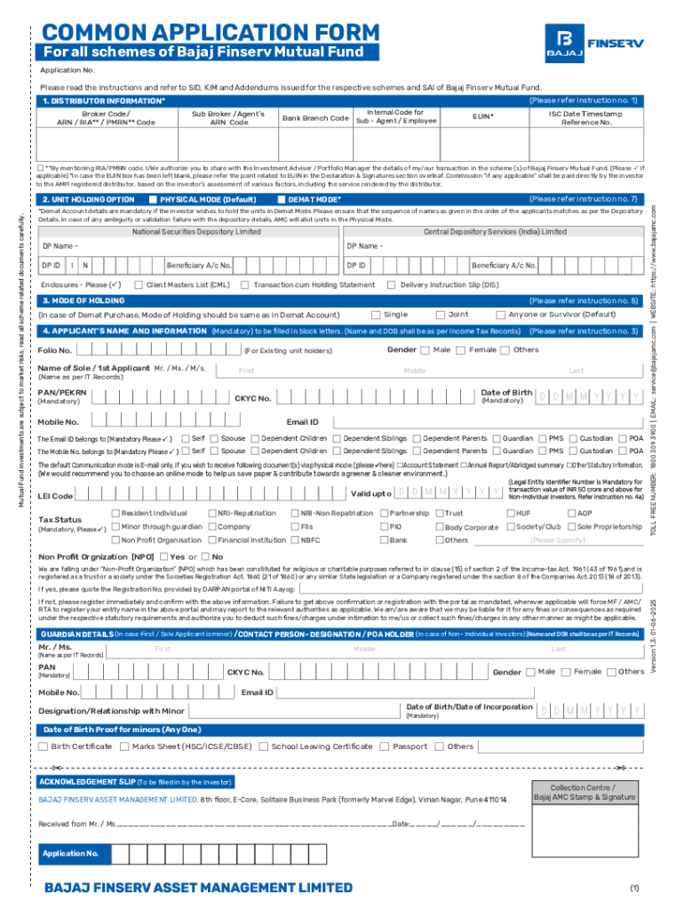 Bajaj Common Application Form - Fill Online, Printable, Fillable, Blank ...
