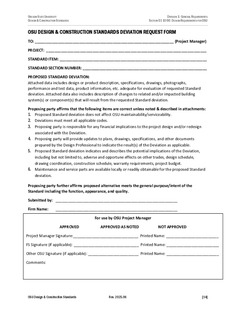 Fillable Online Osu Standard Deviation Request Fax Email Print - pdfFiller