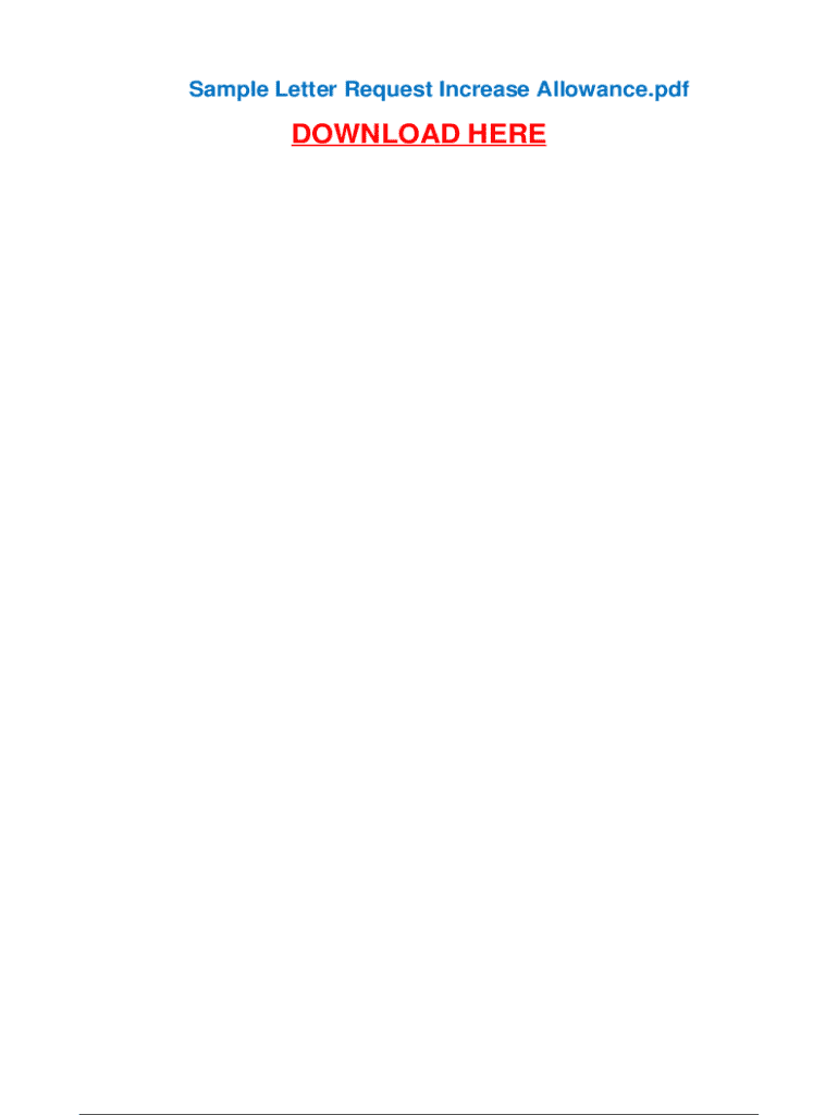 Fillable Online Sample Letter Request Increase Allowance Fax Email Print - pdfFiller
