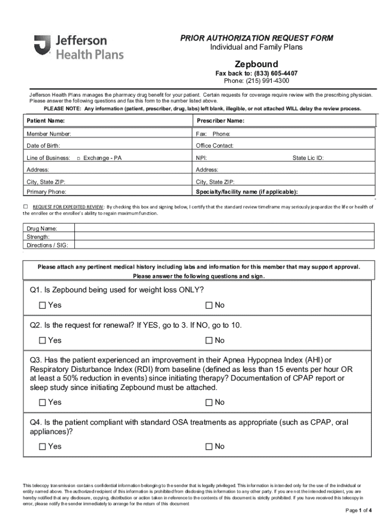 Fillable Online Prior Authorization Request Form Fax Email Print - pdfFiller