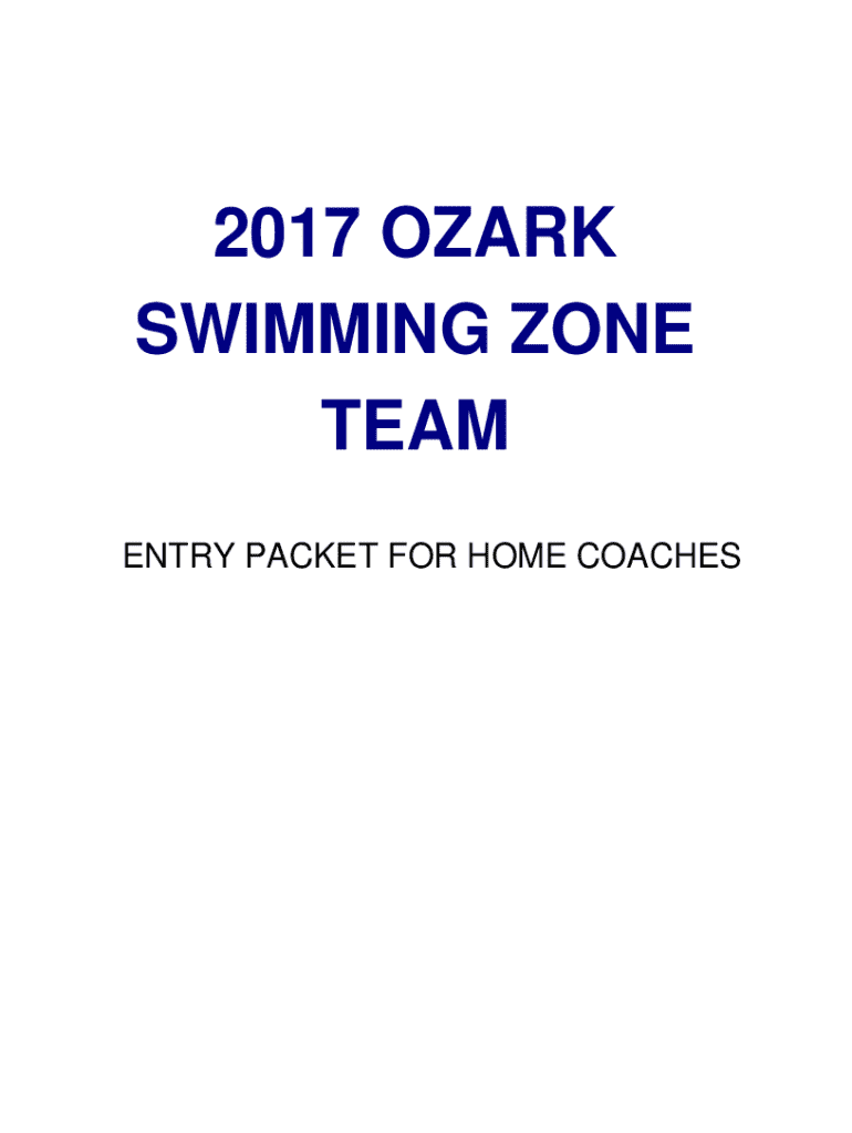 Fillable Online 2017 Ozark Swimming Zone Championships Guidelines Fax Email Print - pdfFiller