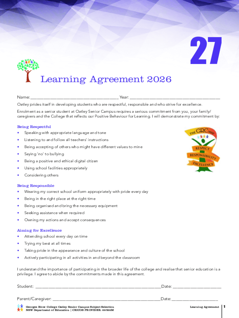 Fillable Online Learning Agreement Fax Email Print - pdfFiller
