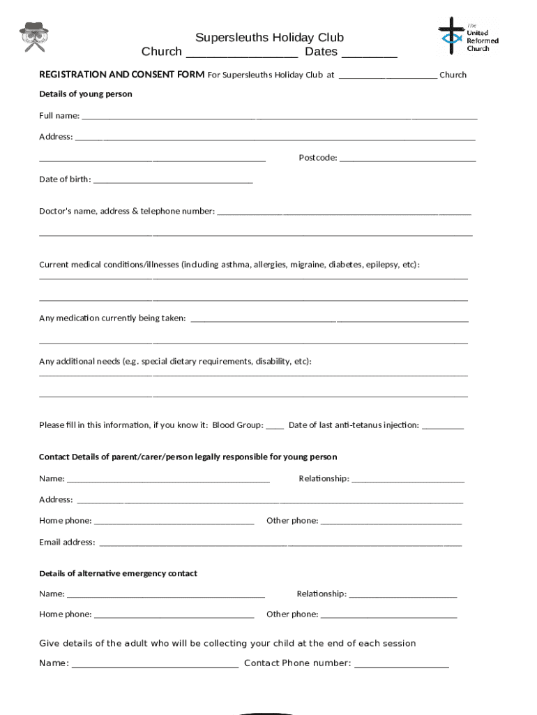 Registration and Consent - urc org Doc Template | pdfFiller