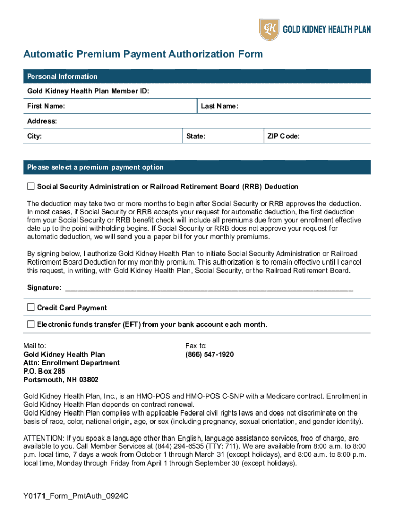 Fillable Online Automatic Premium Payment Authorization Fax Email Print - pdfFiller