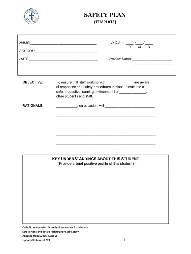 Fillable Online Safety Plan (template) Fax Email Print - pdfFiller