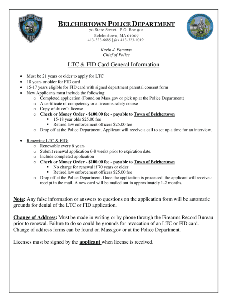 Fillable Online Massachusetts Resident Ltc/fid/machine Gun Application ...