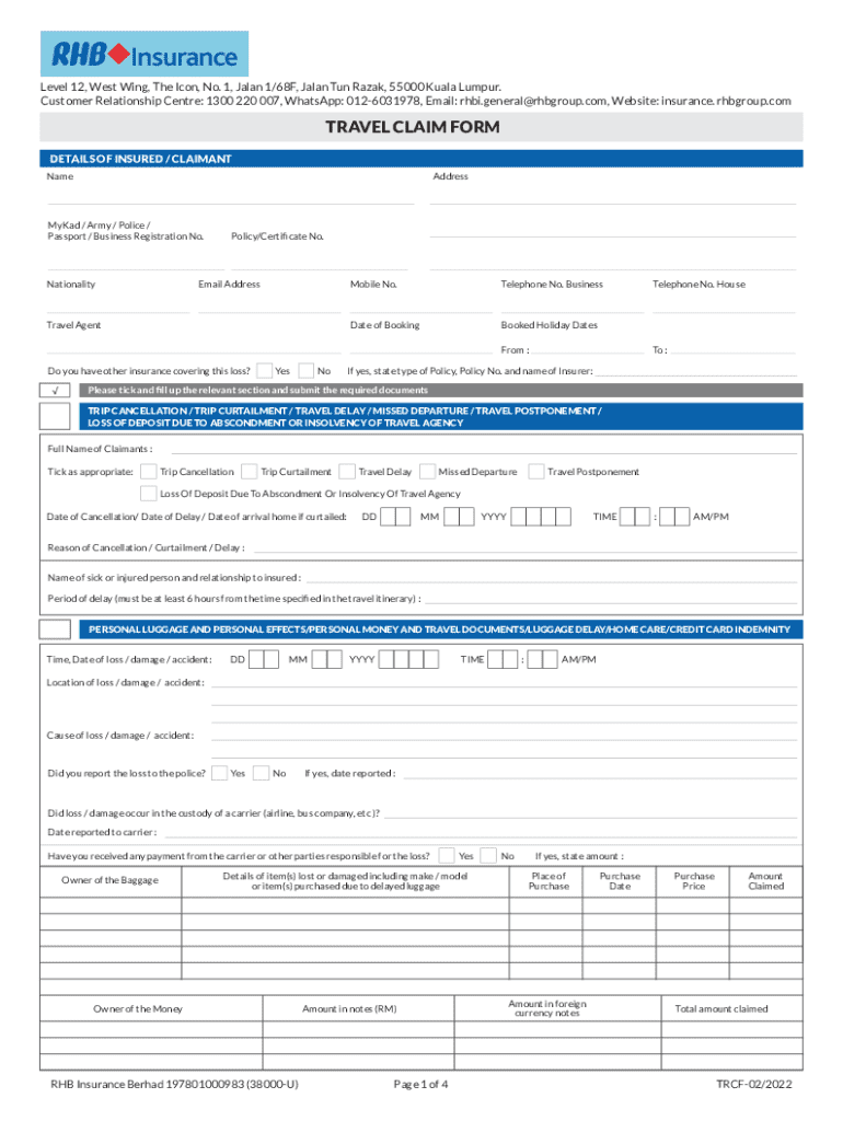 Fillable Online Travel Claim Form Fax Email Print - pdfFiller