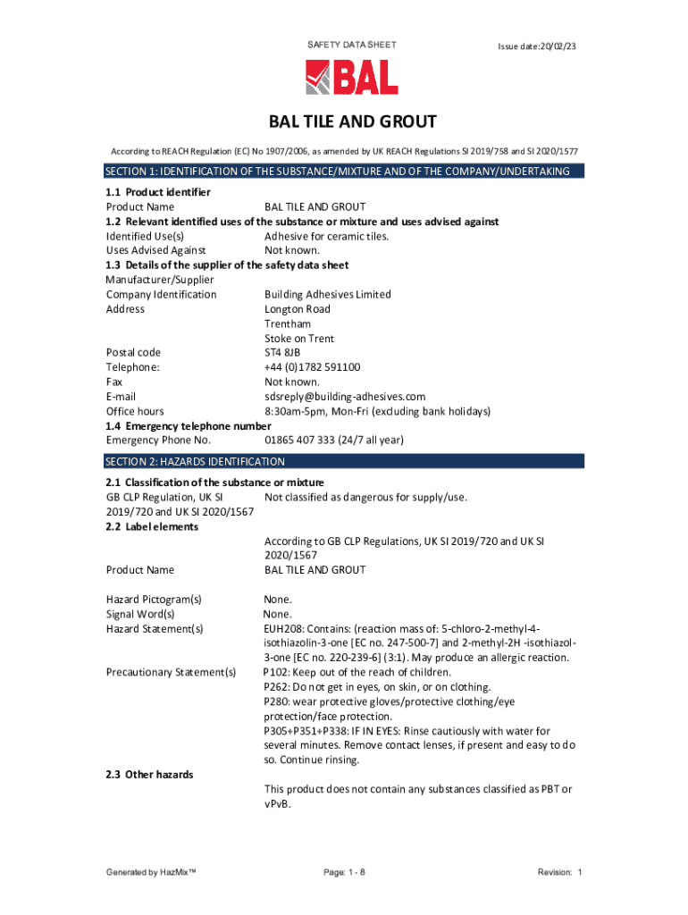 Fillable Online Bal Tile and Grout Fax Email Print - pdfFiller