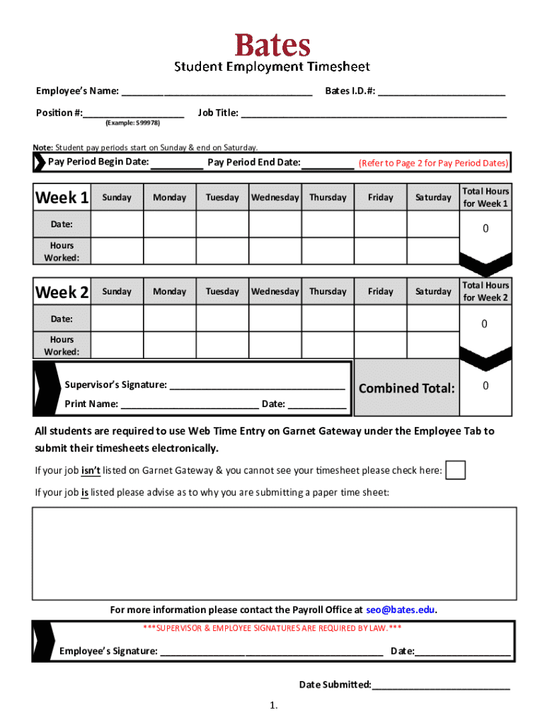 Fillable Online Student Timesheet Fax Email Print - pdfFiller
