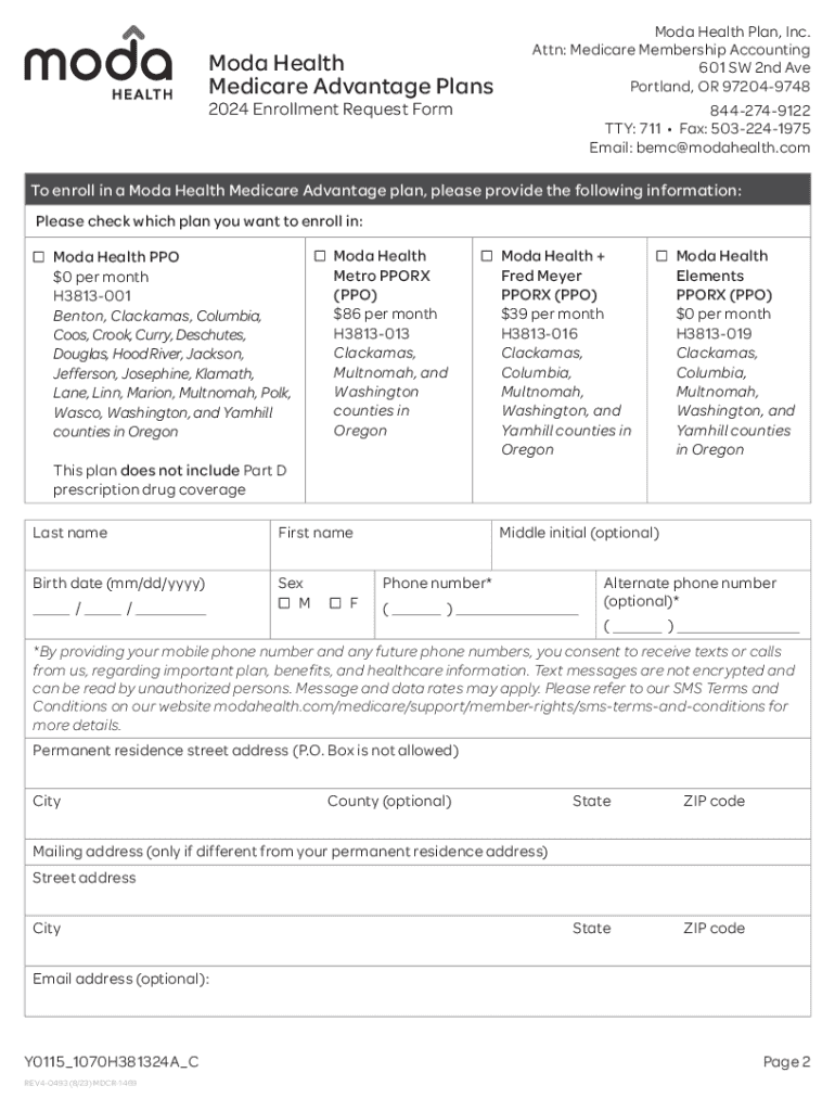 Fillable Online Moda Health Medicare Advantage Plans Fax Email Print ...