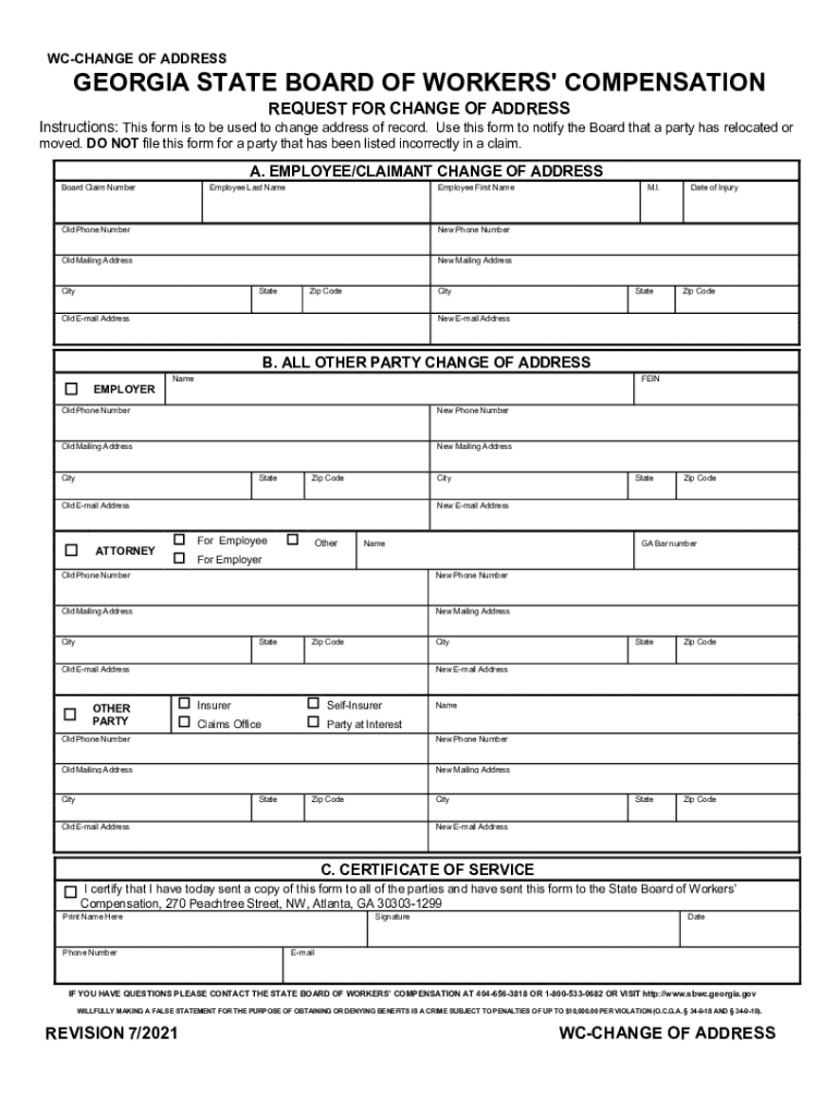 Fillable Online Request for Change of Address Fax Email Print - pdfFiller
