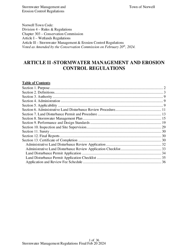 Fillable Online Stormwater Management and Erosion Control Regulations ...
