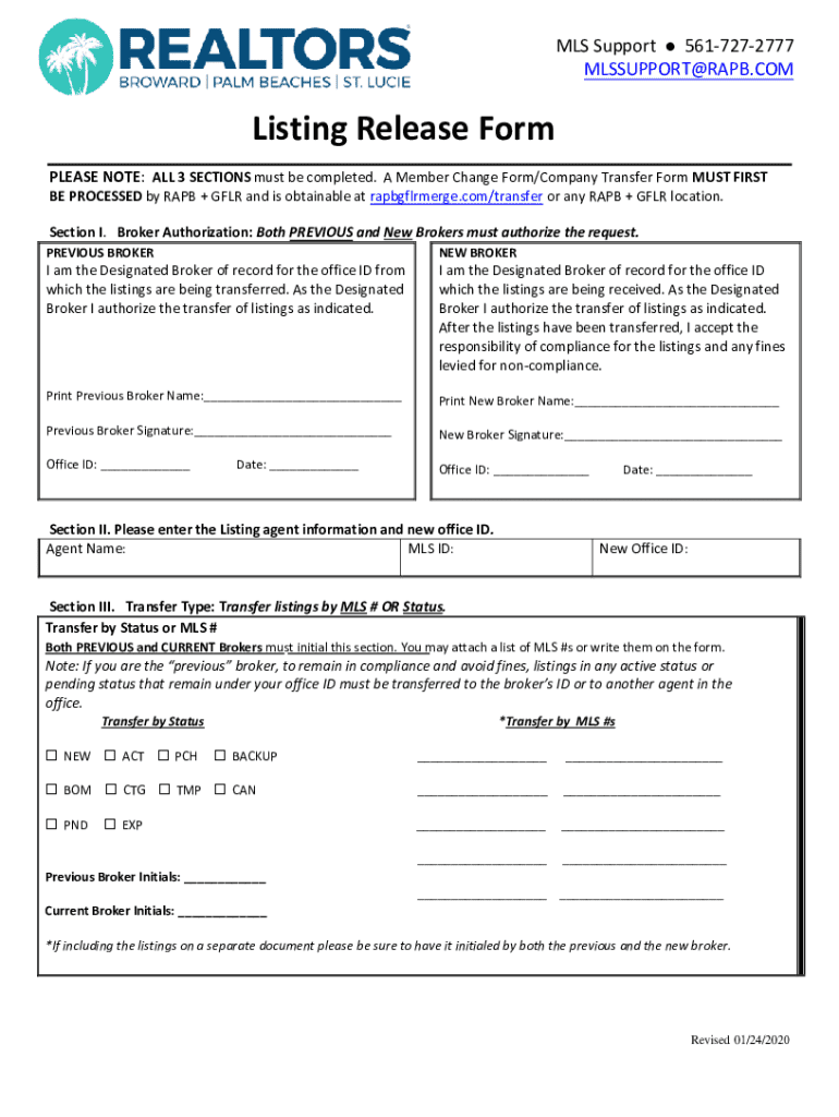 Fillable Online Listing Release Form Fax Email Print - pdfFiller