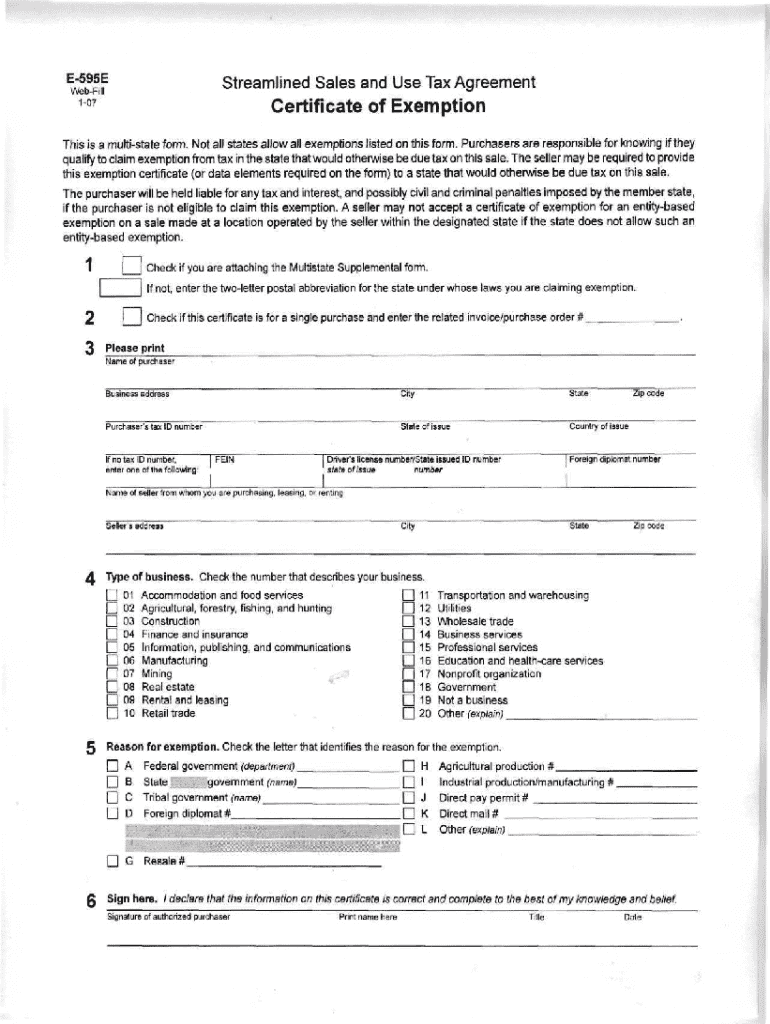 Fillable Online Certificate of Exemption E-595e Fax Email Print - pdfFiller