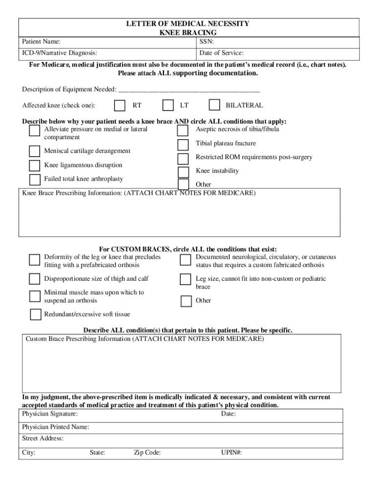 Fillable Online Knee Bracing Fax Email Print - pdfFiller