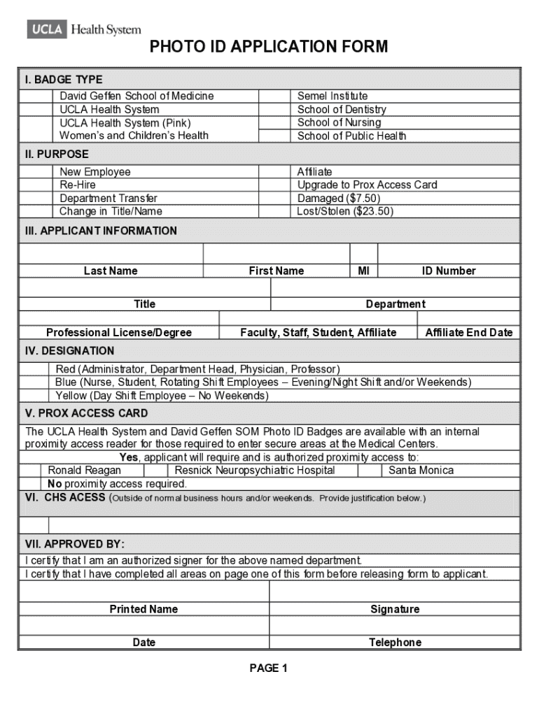 Fillable Online Photo Id Application Form Fax Email Print - pdfFiller