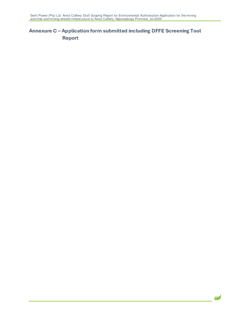 Fillable Online Draft Scoping Report for Environmental Authorisation Application Fax Email Print ...