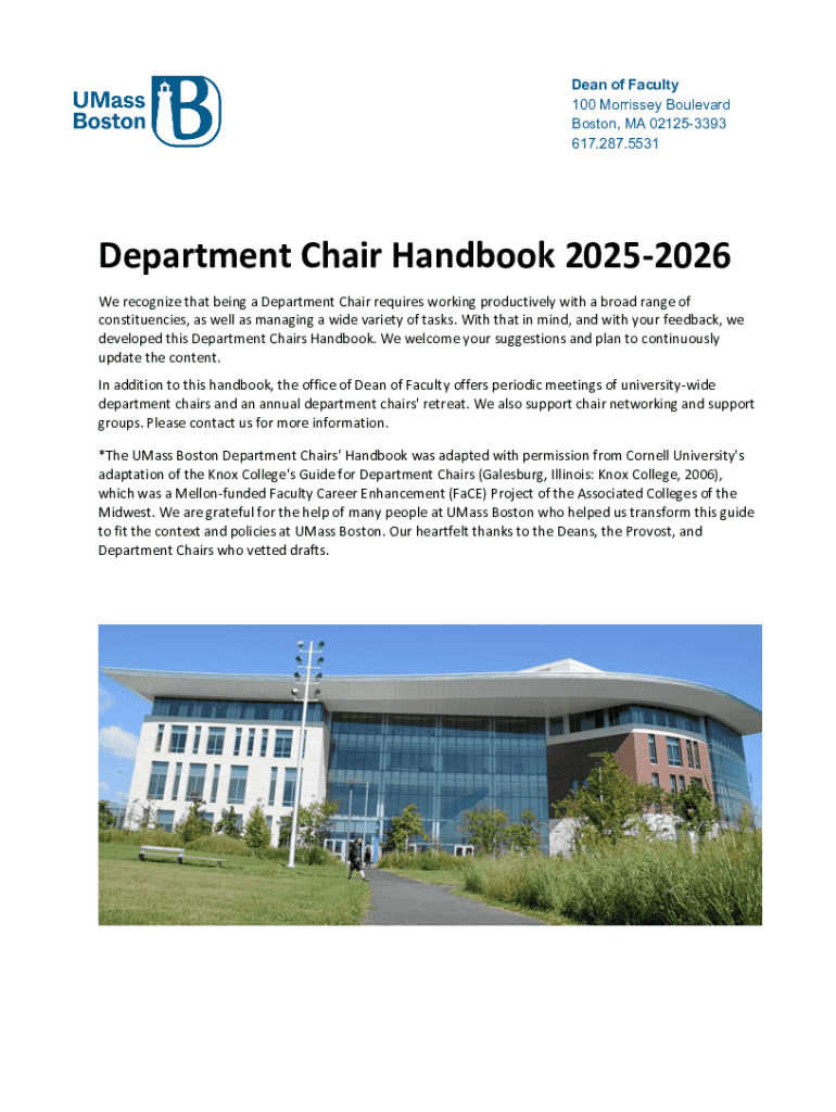 Fillable Online Department Chair Handbook Fax Email Print - pdfFiller