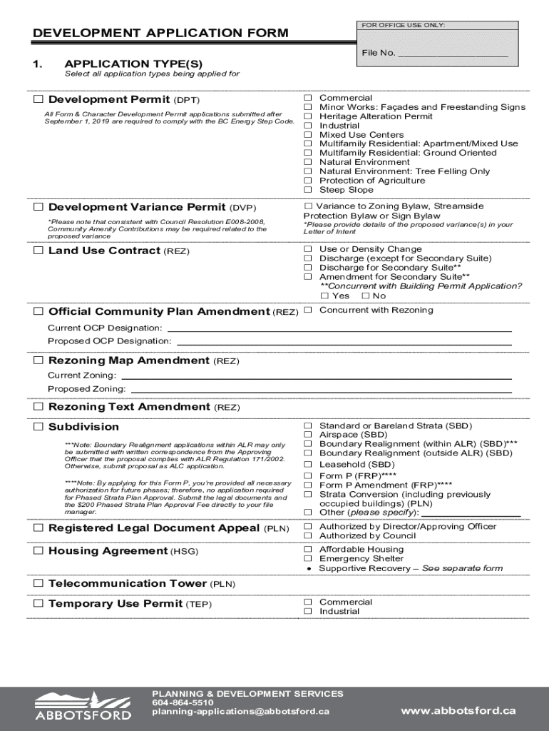 Fillable Online Development Application Form Fax Email Print - pdfFiller