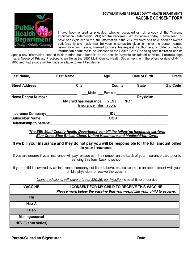 Fillable Online Southeast Kansas Multi-county Health Departments ...