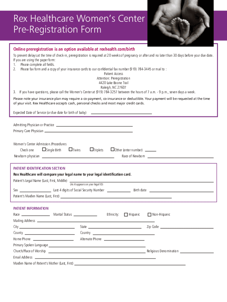Fillable Online Pre-registration Form Fax Email Print - pdfFiller